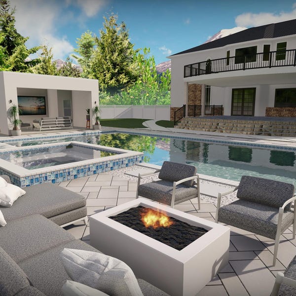 Backyard Landscape 3d Design - Etsy UK