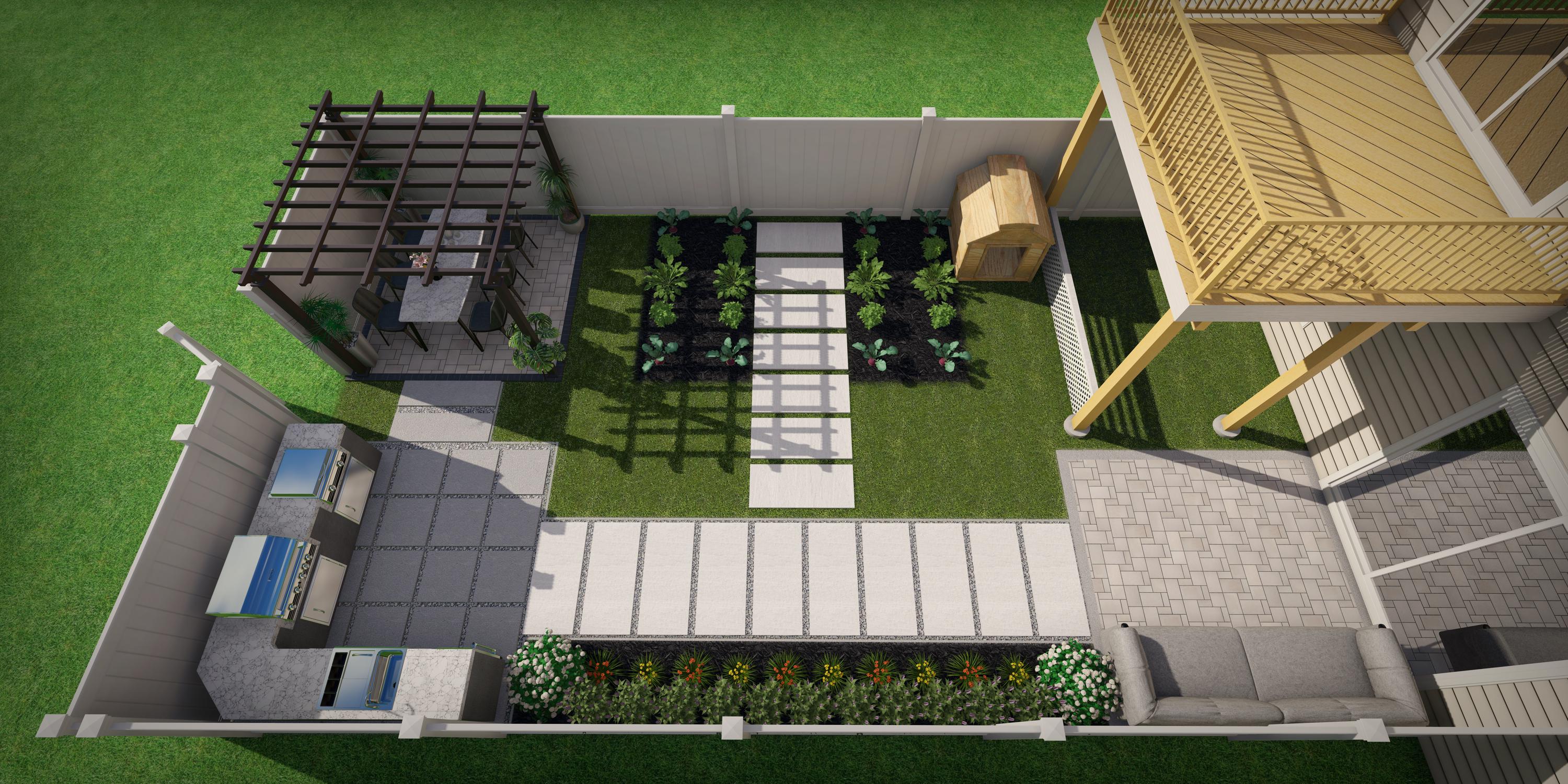 Custom 3D Backyard Design, Online Landscape,deck Design,patio, & Pool ...