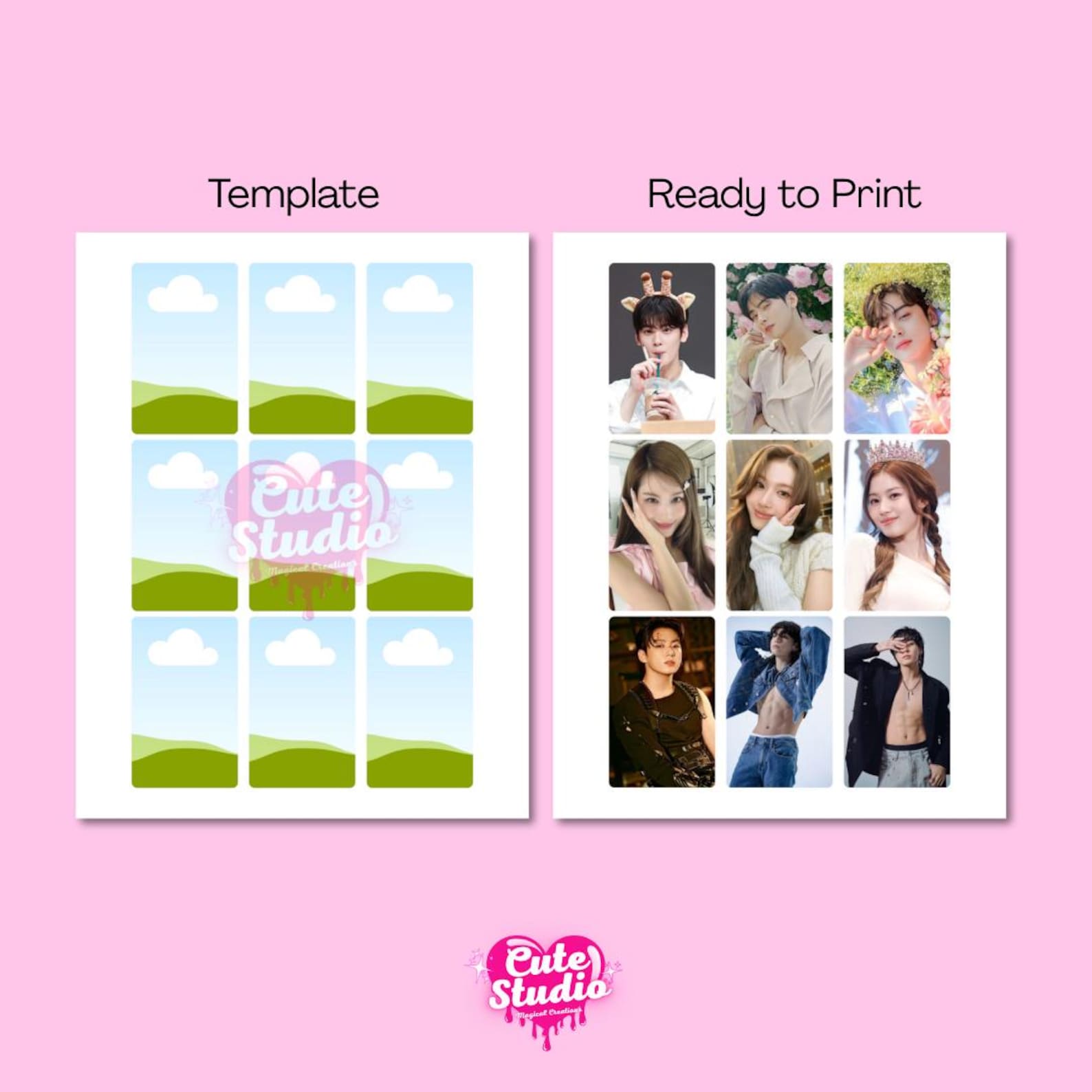 K-pop Photocard Canva Template, Official Photocard Size Personal Gift ...
