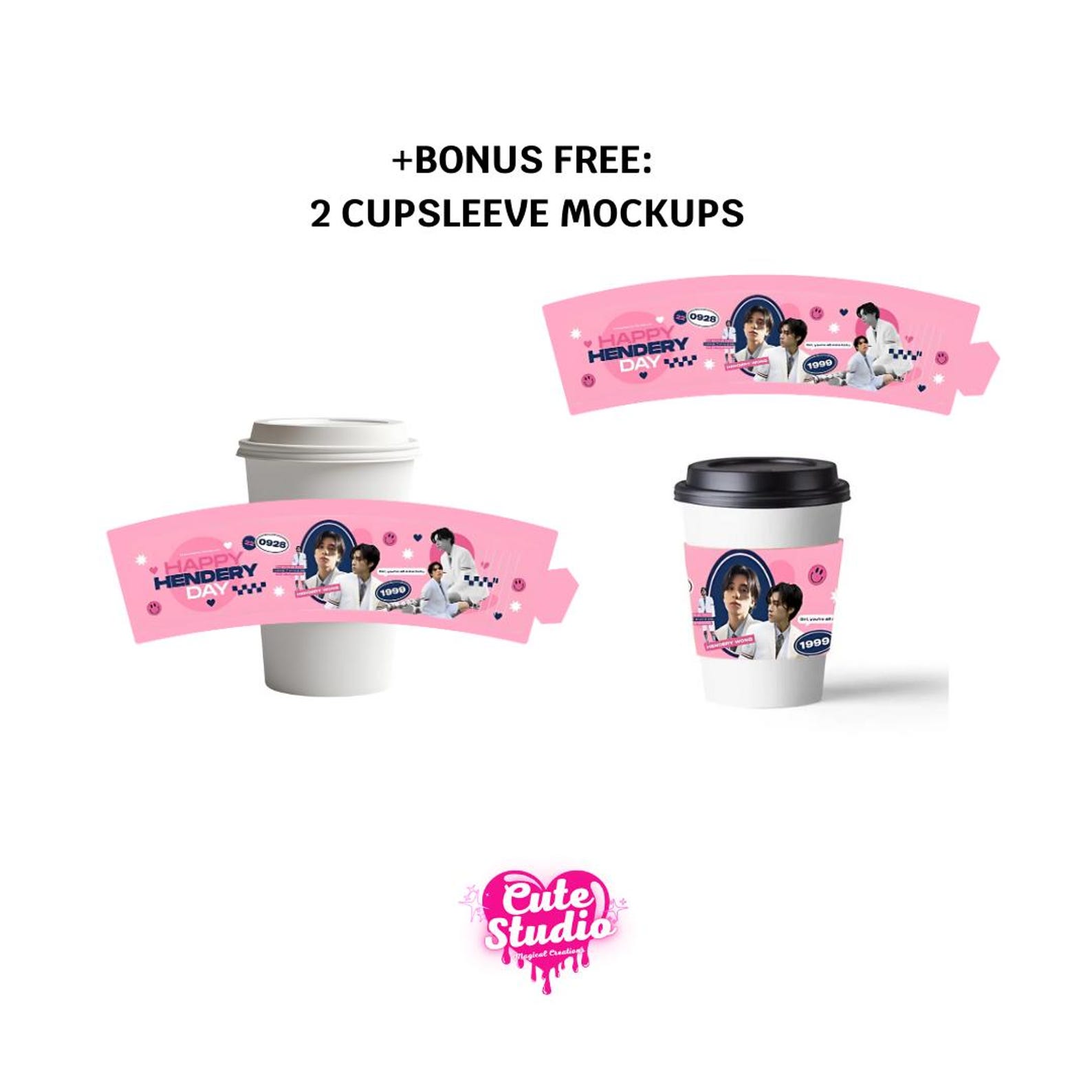 Cupsleeve Canva Template Editable DIY Sleeve Designs for K-pop Coffee ...