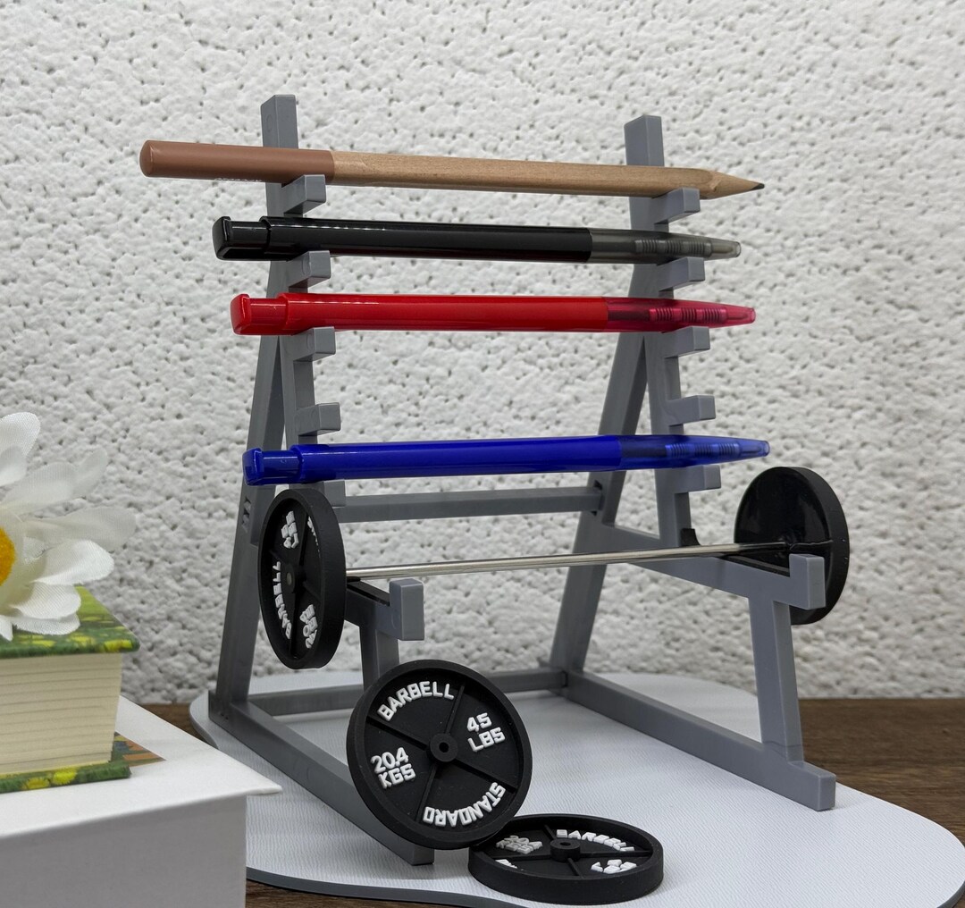 Squat Rack Pen Holder - Desk Organizer - Gym Gift-mini Barbell Squat ...