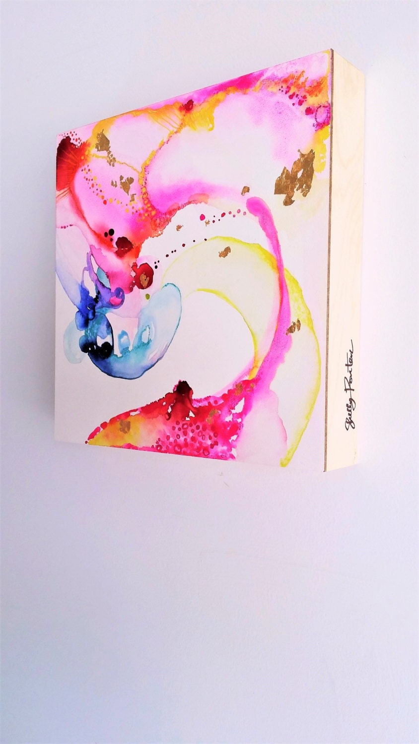 Abstract Acrylic Painting Panel, Modern Minimalist Art, Contemporary ...