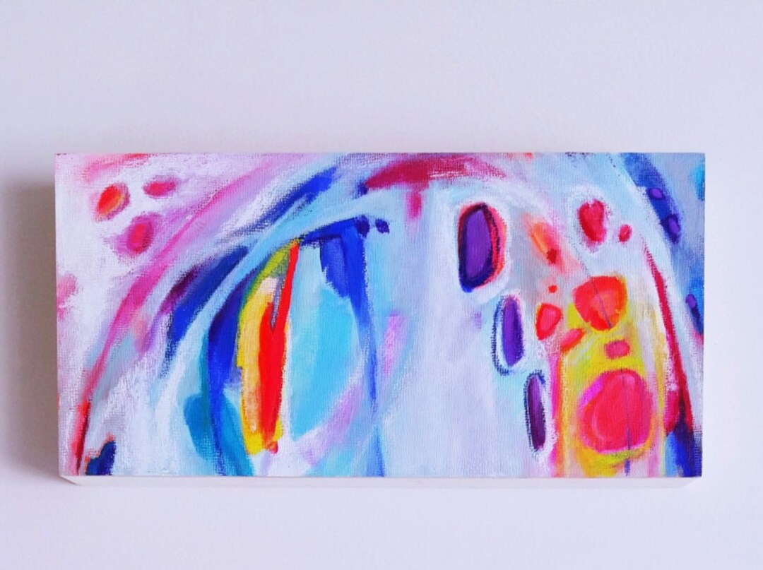 Small Abstract Painting, Small Blue Art, Blue Abstract Painting ...