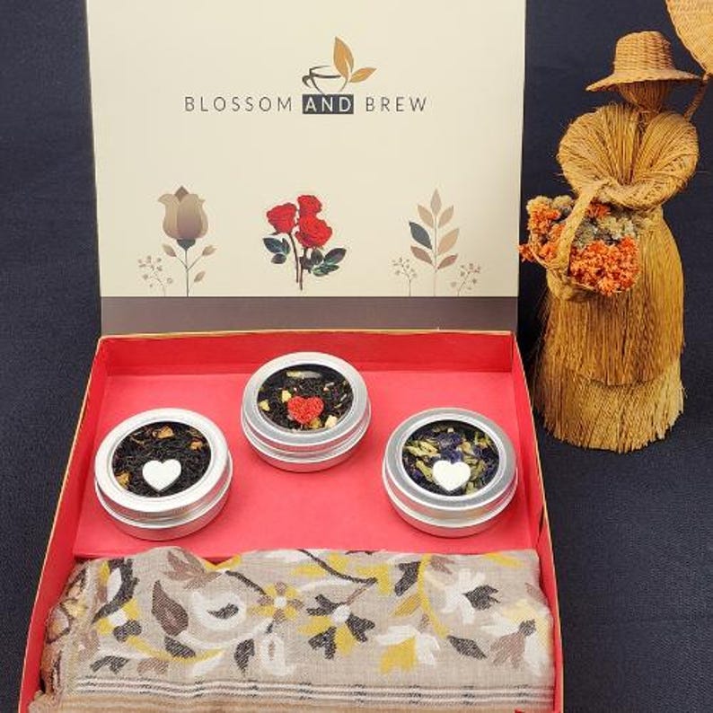 Wrapped in Love – Valentine Tea & Shawl Gift Set | Romantic Wellness ...