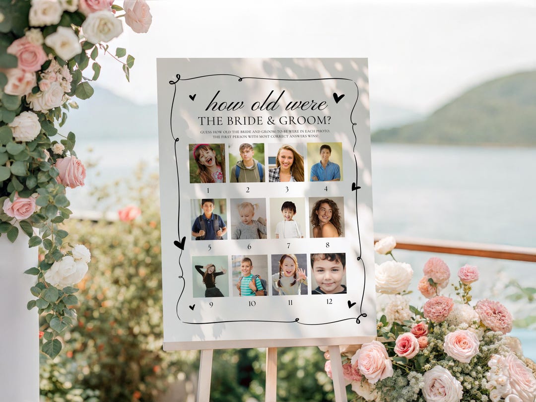 How Old Were the Bride and Groom Game Sign: Printable Guessing Game ...