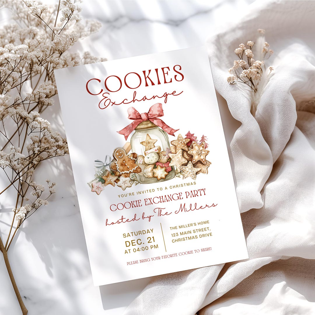Christmas Cookie Exchange Printable Invite: Cookie Swap Christmas Party ...