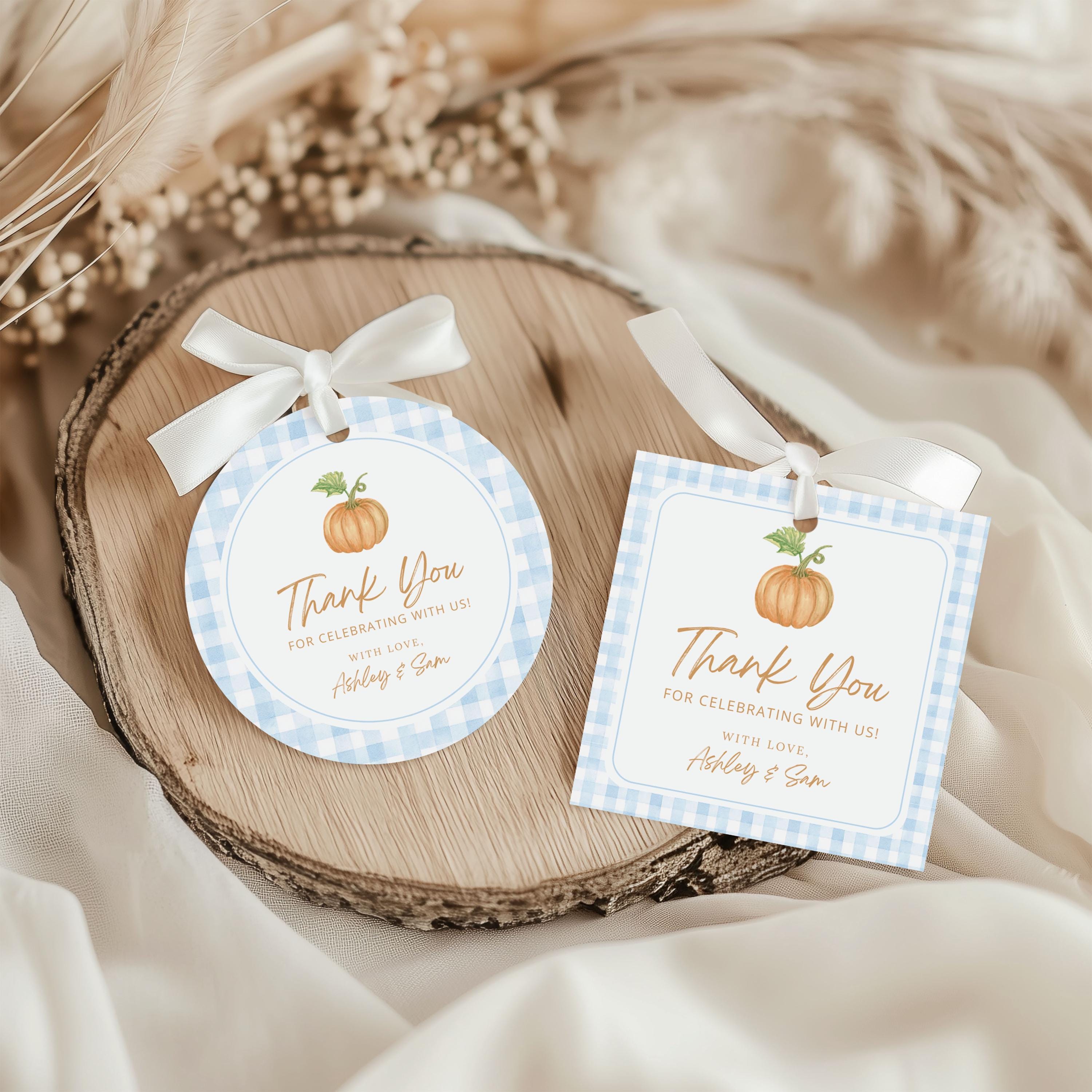 Blue Gingham Pumpkin Due Date Calendar A Little Pumpkin is on the Way ...