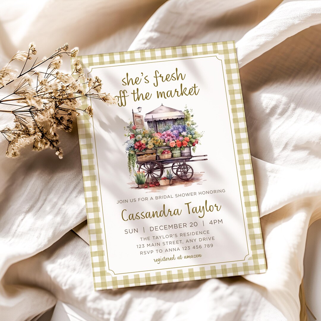 Fresh off the Market Bridal Shower Invite: Print at Home Invite ...
