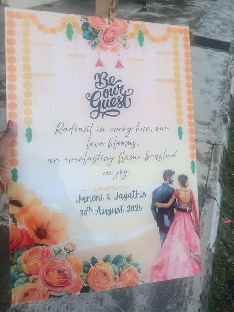 Elegant Indian Wedding Printables • Custom Name Welcome Sign ...