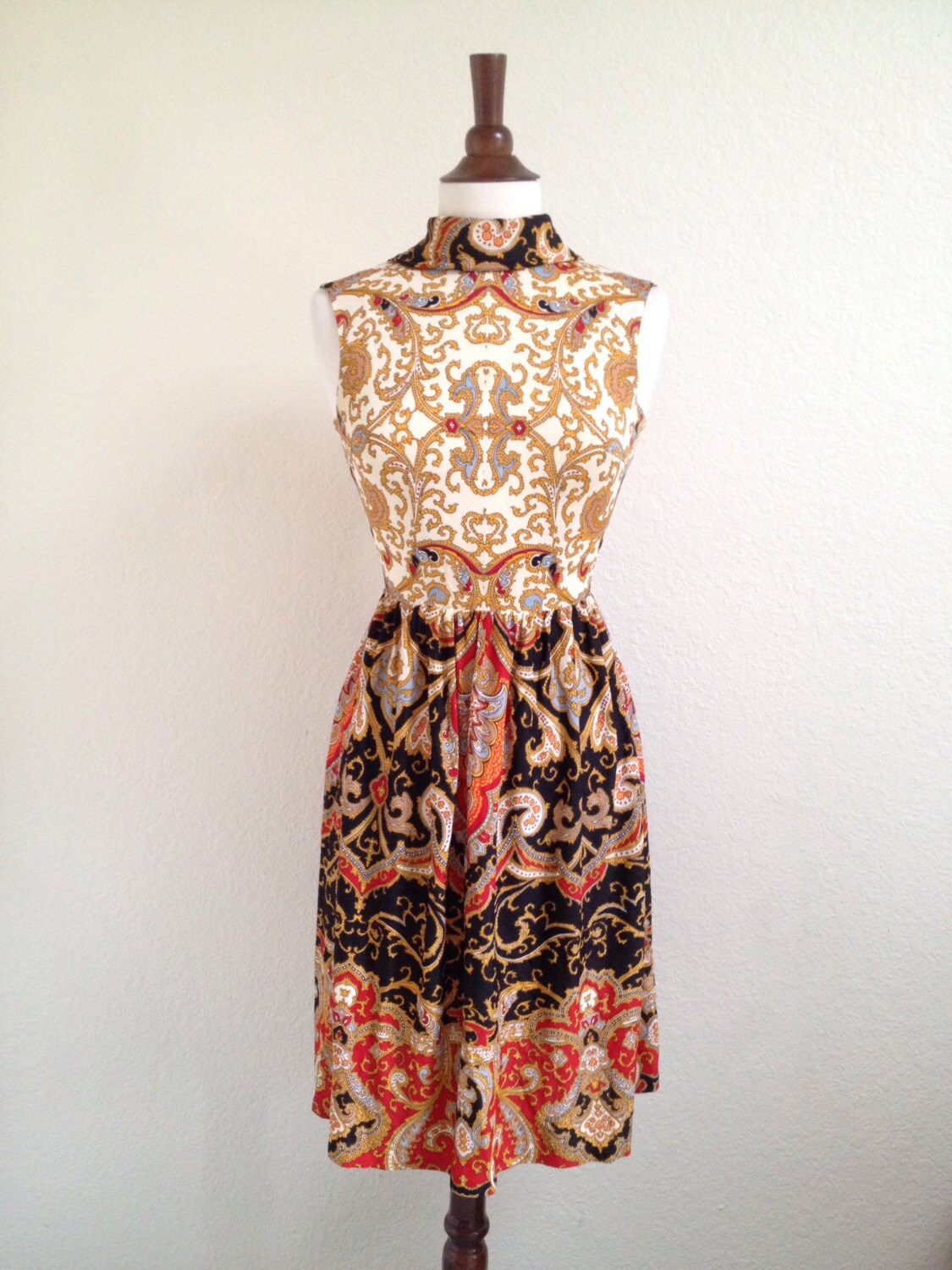 Vintage Filigree High Neck Collar Dress 1950s 1960s - Etsy