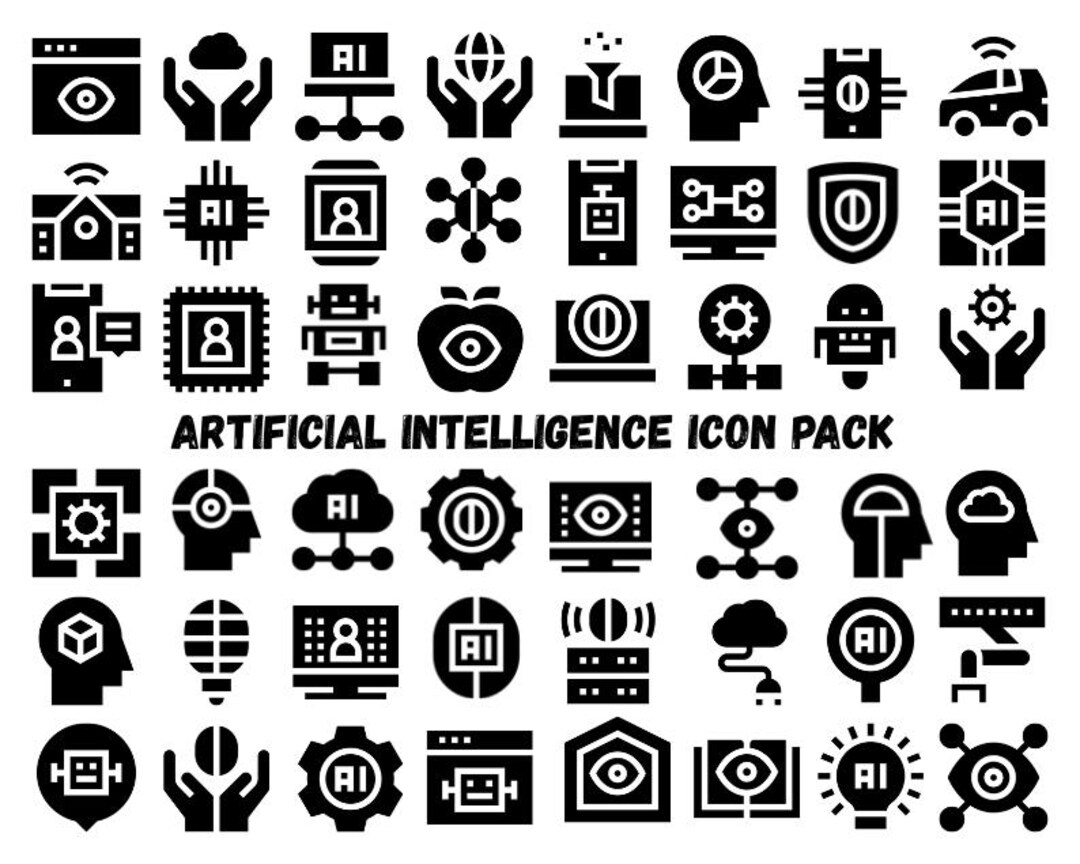 AI Icons / Artificial Intelligence Icons / AI Icons Pack / AI Png ...