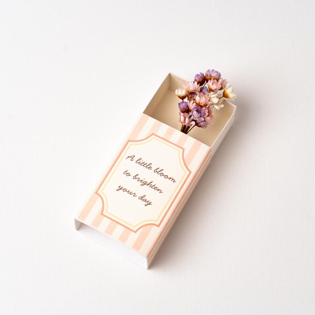 Mini Dried Flower Bouquet Matchbox, Personalized Teacher Appreciation ...