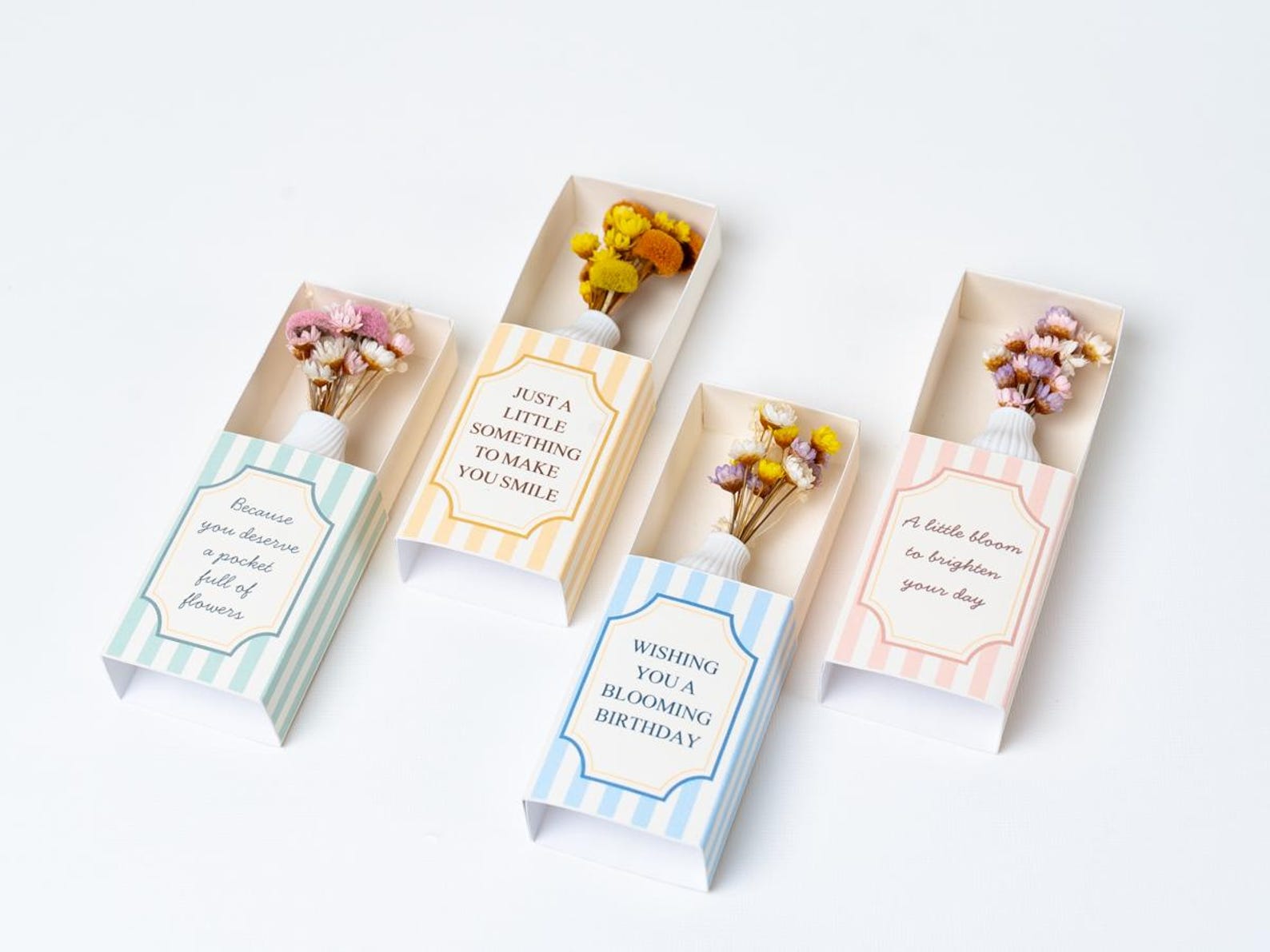 Boho Dried Flower Bouquet Matchbox, Personalized Teacher Appreciation ...