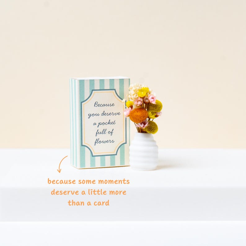 Boho Dried Flower Bouquet Matchbox, Personalized Teacher Appreciation ...