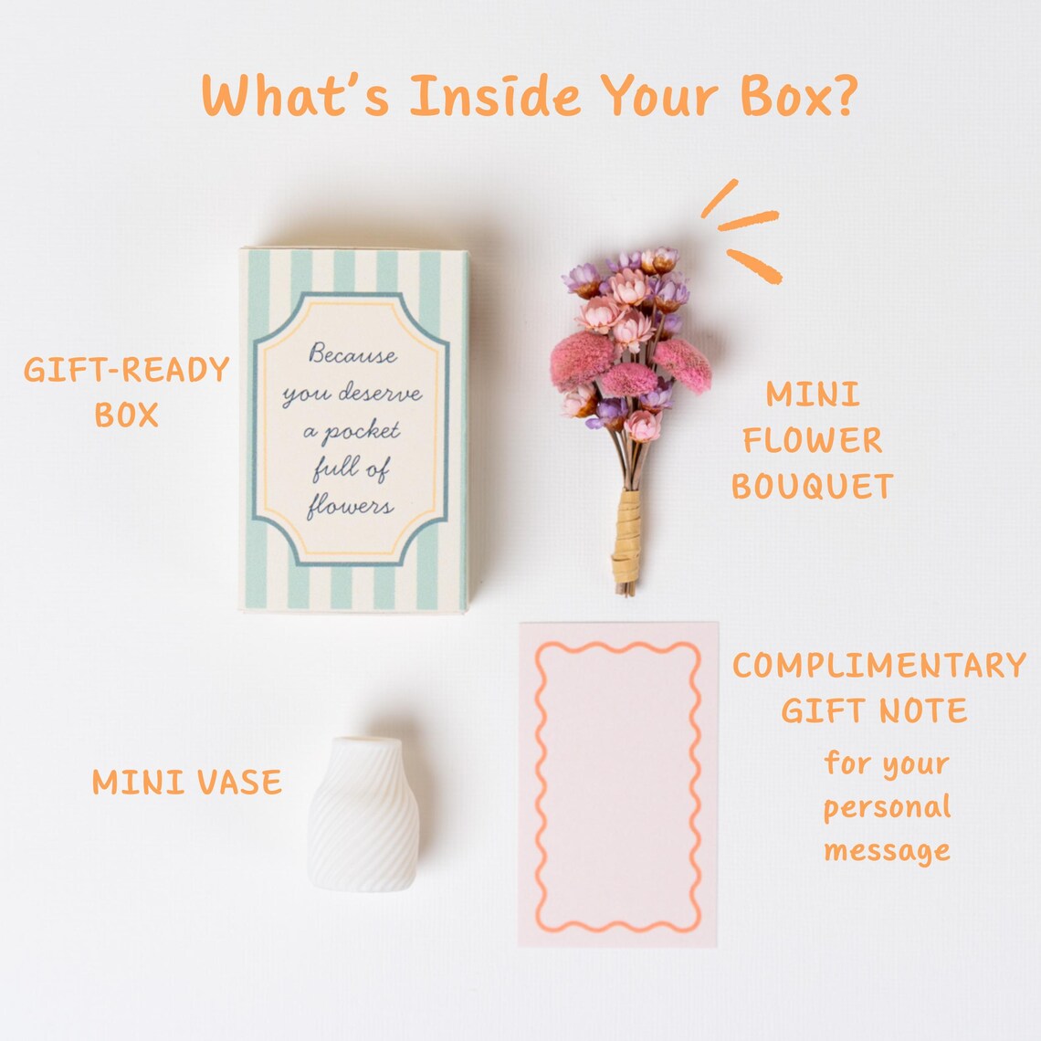 Boho Dried Flower Bouquet Matchbox, Personalized Teacher Appreciation ...