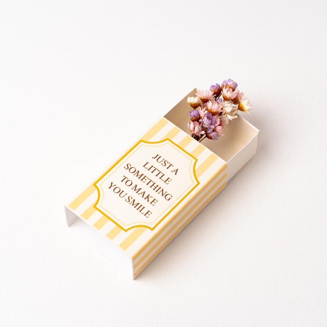 Boho Dried Flower Bouquet Matchbox, Personalized Teacher Appreciation ...