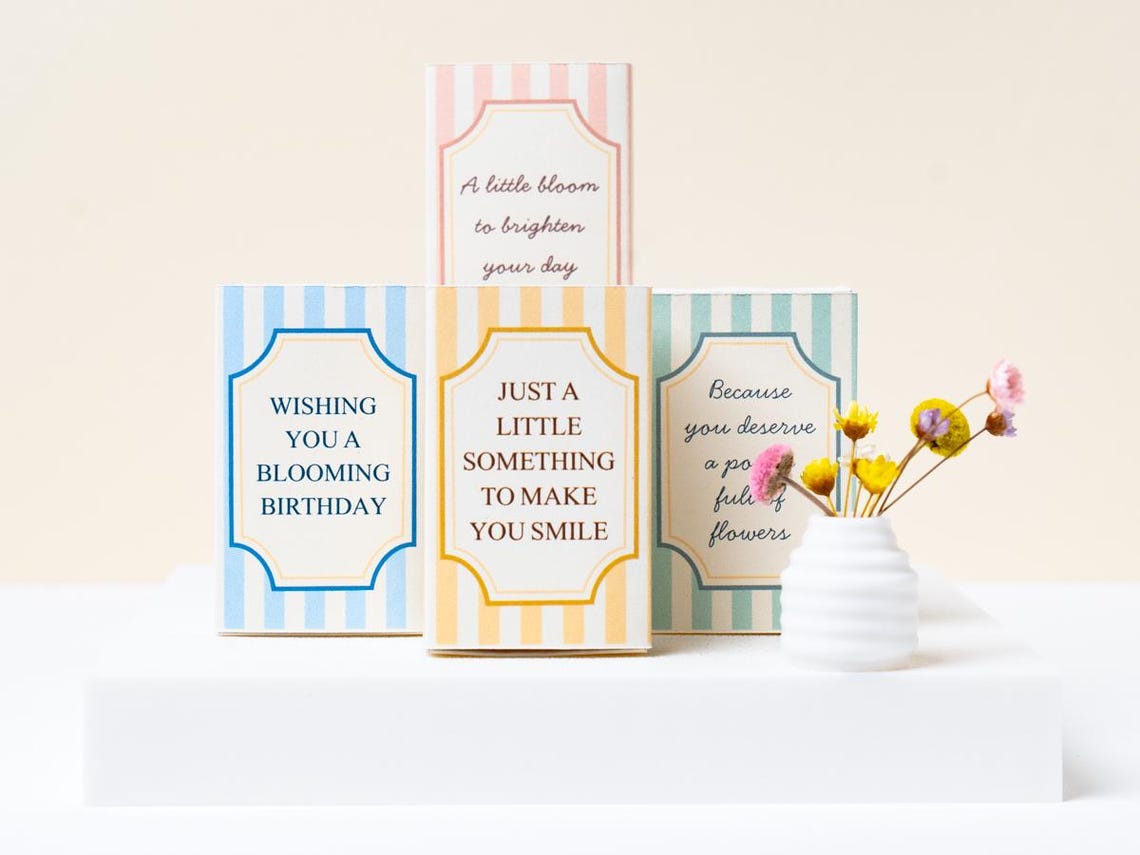 Boho Dried Flower Bouquet Matchbox, Personalized Teacher Appreciation ...