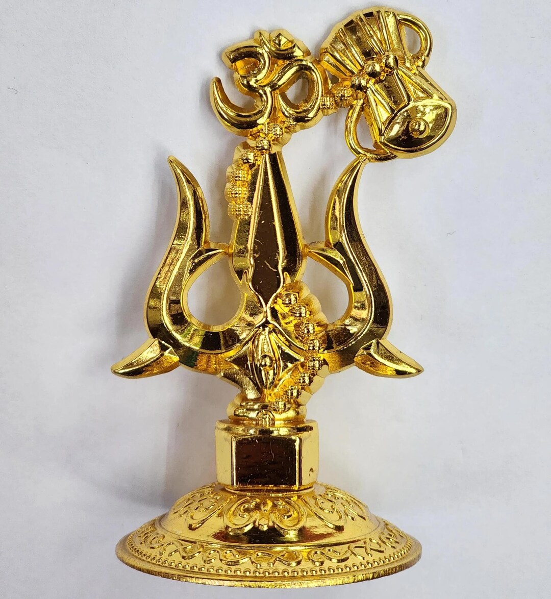Trishul With Damru Statue Length 8cm and Width 5cm - Etsy