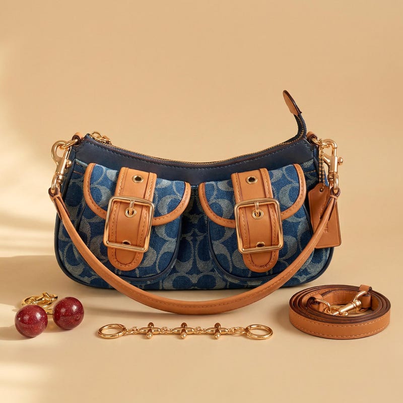 Vintage Coach Bag Denim - Etsy