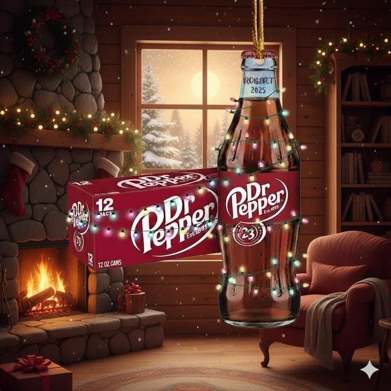 Dr Pepper Christmas Ornament, Soda Bottle Ornament 2025, Cola Lover ...