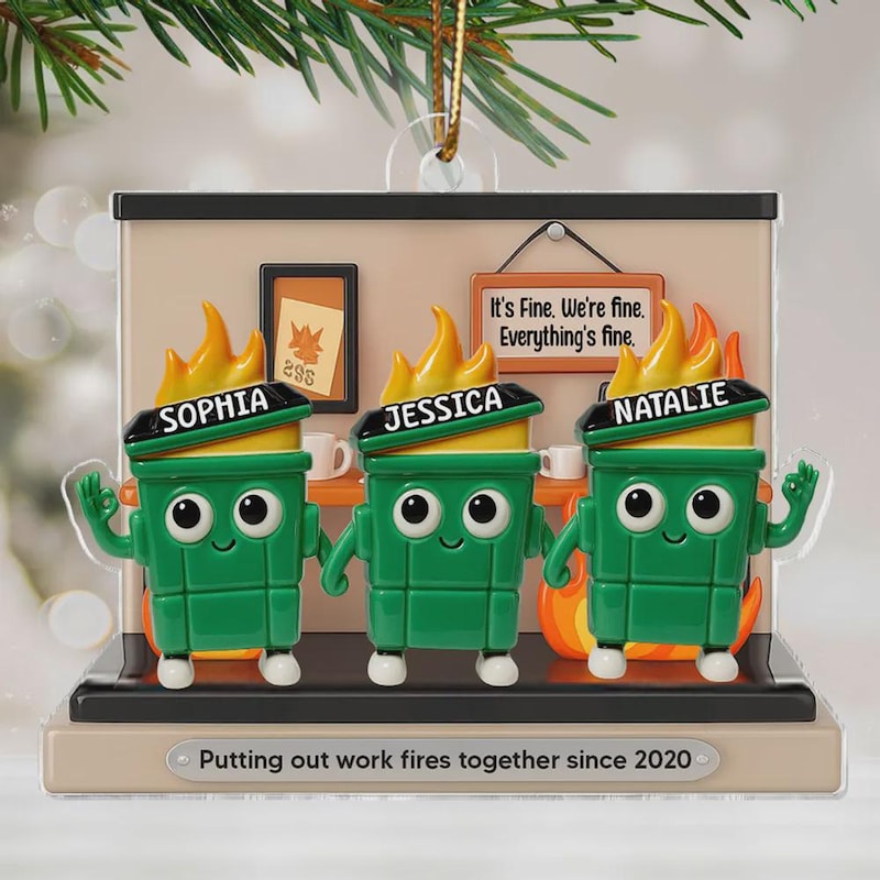 Customized Dumpster Fire Ornaments - Etsy