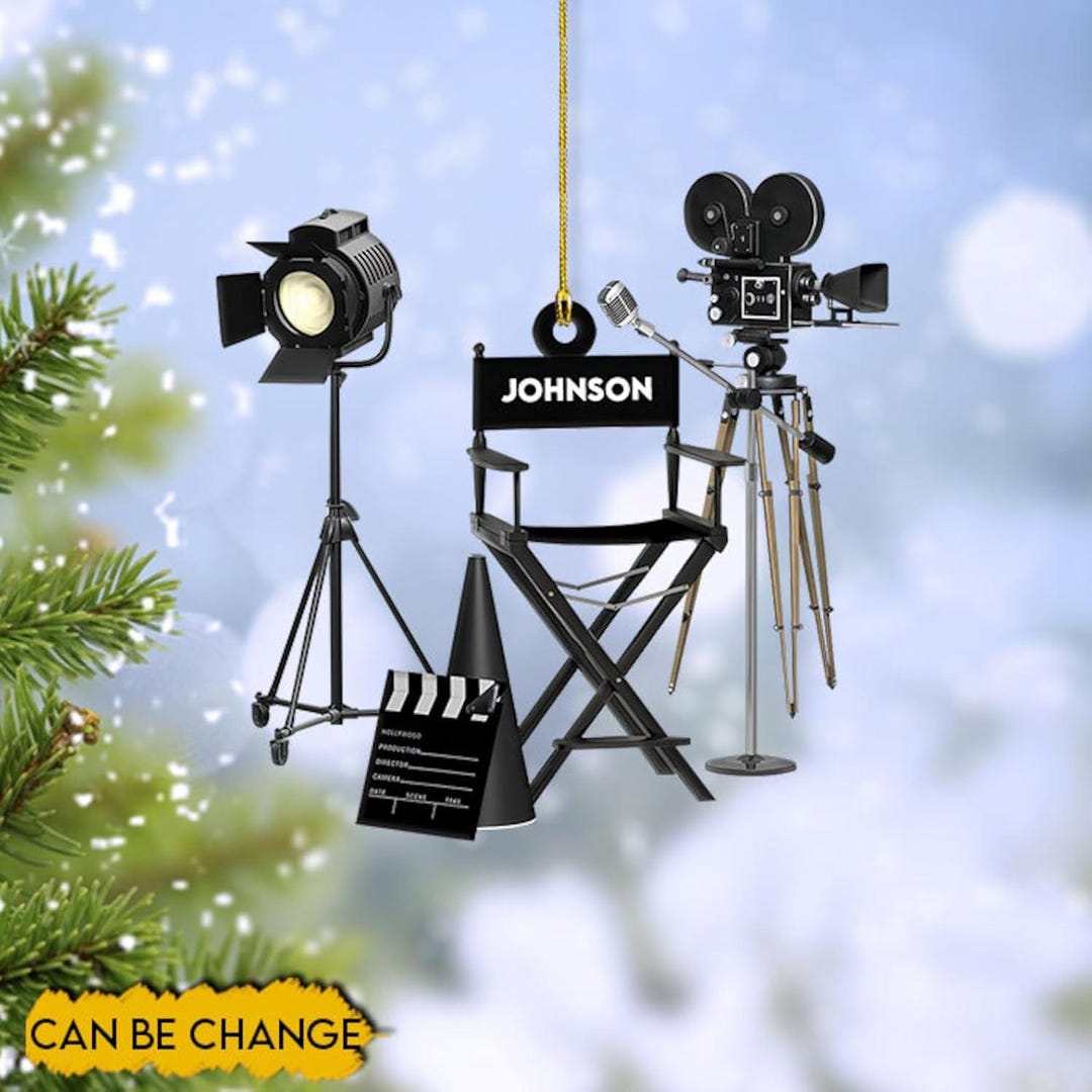 Personalized Film Clapboard Christmas Ornament: Movie Clapper Acrylic ...