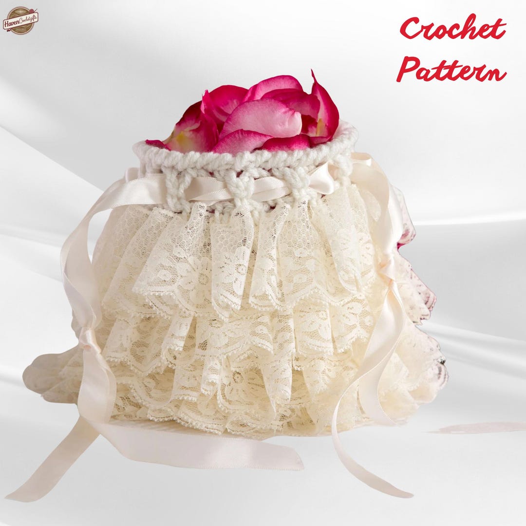 Ruffled Wedding Bag Crochet Pattern Bridal Gift Wedding Essential Gift ...