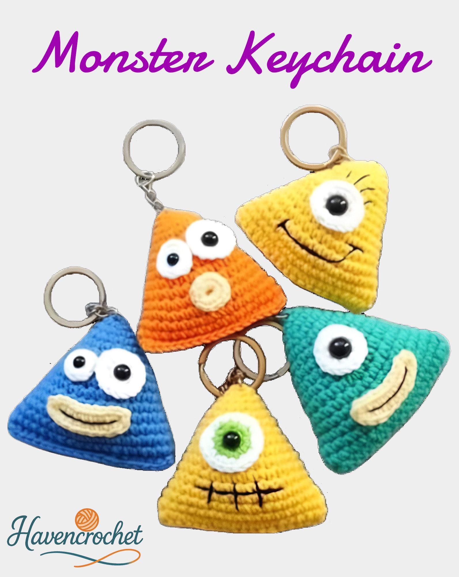 Crochet Pattern Cute Monster Keychain, Crochet Cute Monsters PDF ...