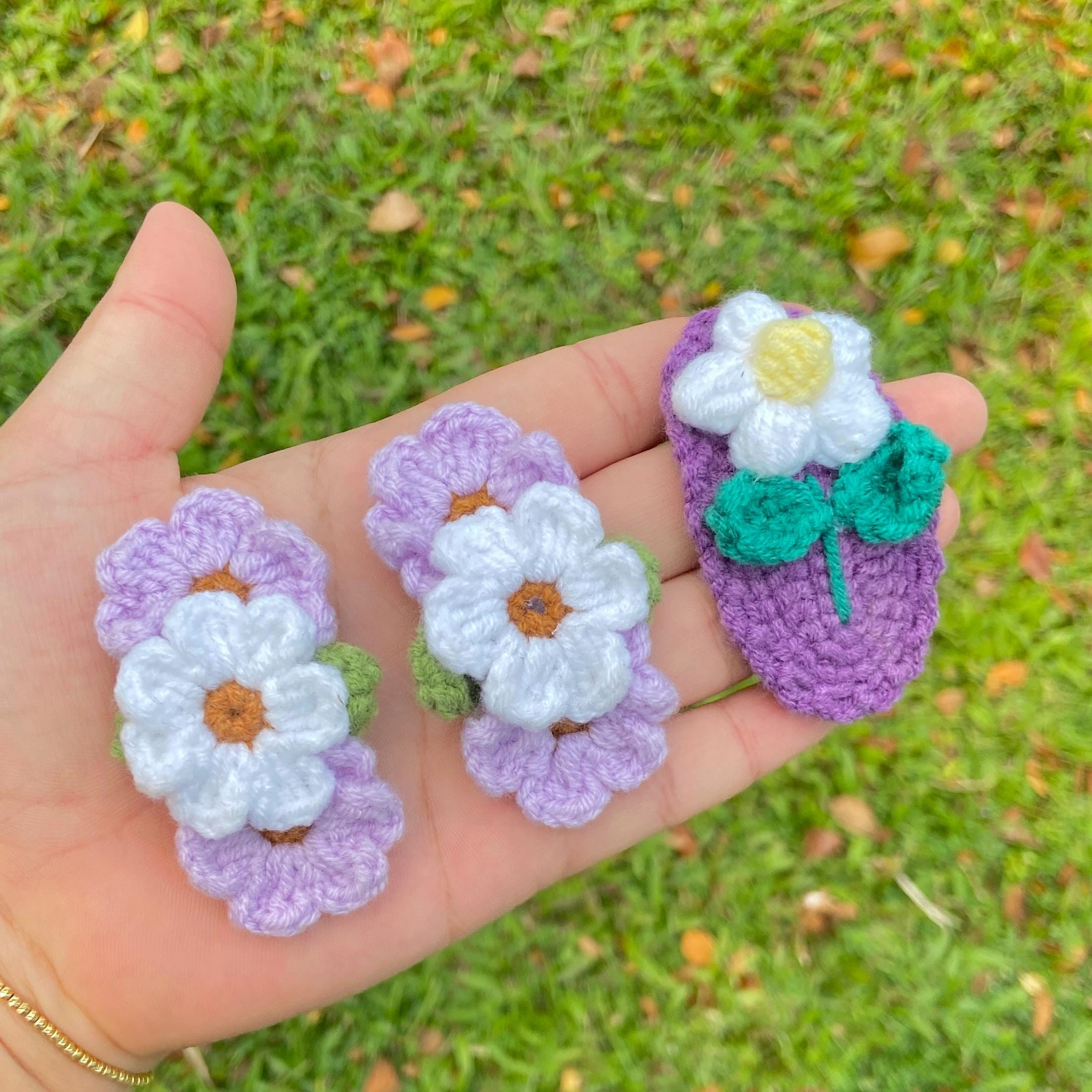 Handmade Crochet Hair Clips Set - Cute Vintage Style Barrettes for ...