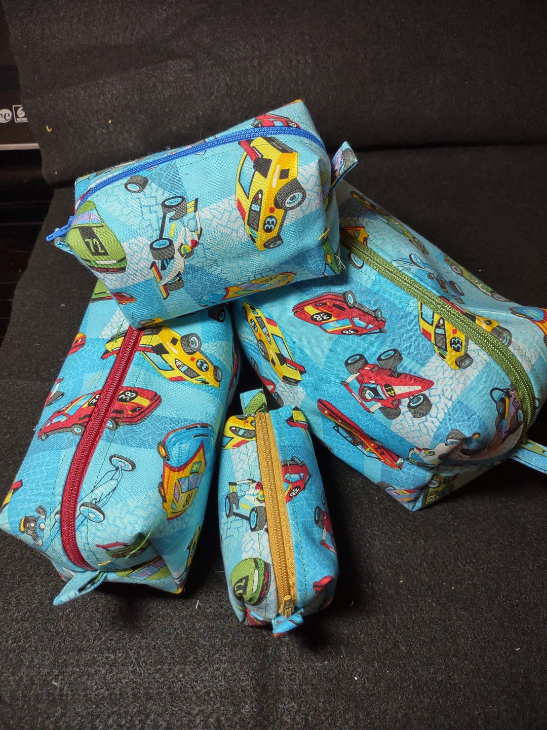 Race Car Childs Mini Duffle Bags, Storage Set, Kids Organization, Four ...