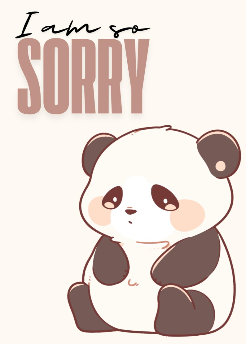 Cute "i’m so Sorry Card", Printable Apology Card, Adorable & Heartfelt ...