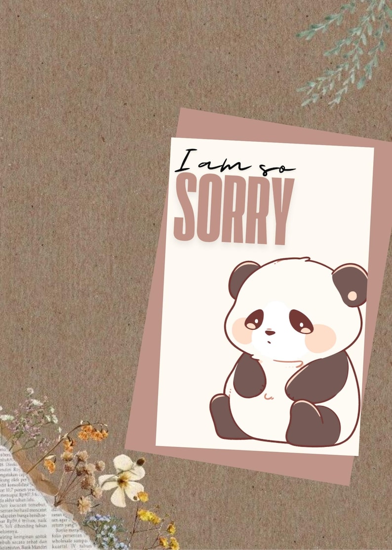 Cute "i’m so Sorry Card", Printable Apology Card, Adorable & Heartfelt ...