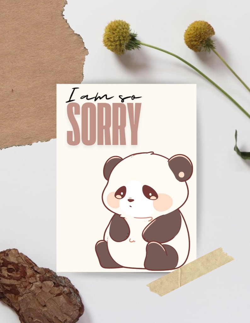 Cute "i’m so Sorry Card", Printable Apology Card, Adorable & Heartfelt Sorry Note for Partner or ...