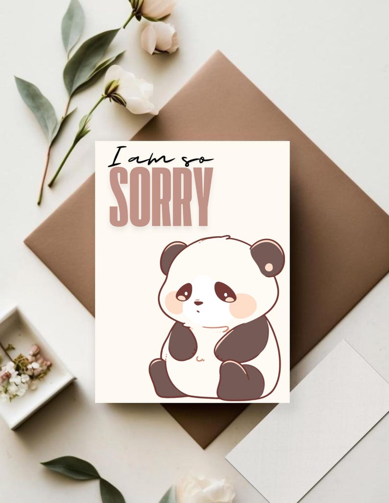 Cute "i’m so Sorry Card", Printable Apology Card, Adorable & Heartfelt Sorry Note for Partner or ...
