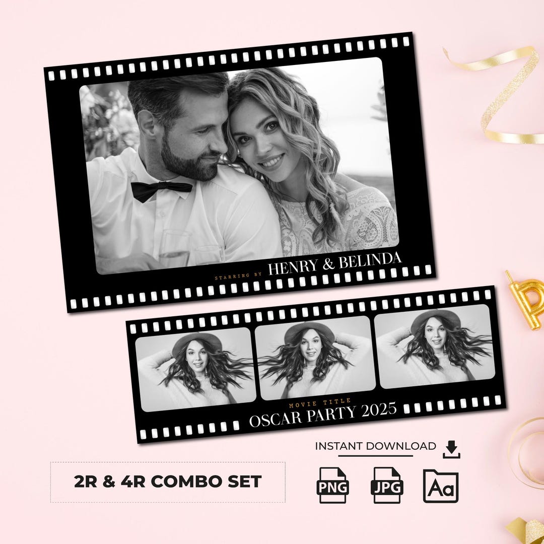 Cinema Movie Photobooth Template Film Strip Layout Classic Retro ...