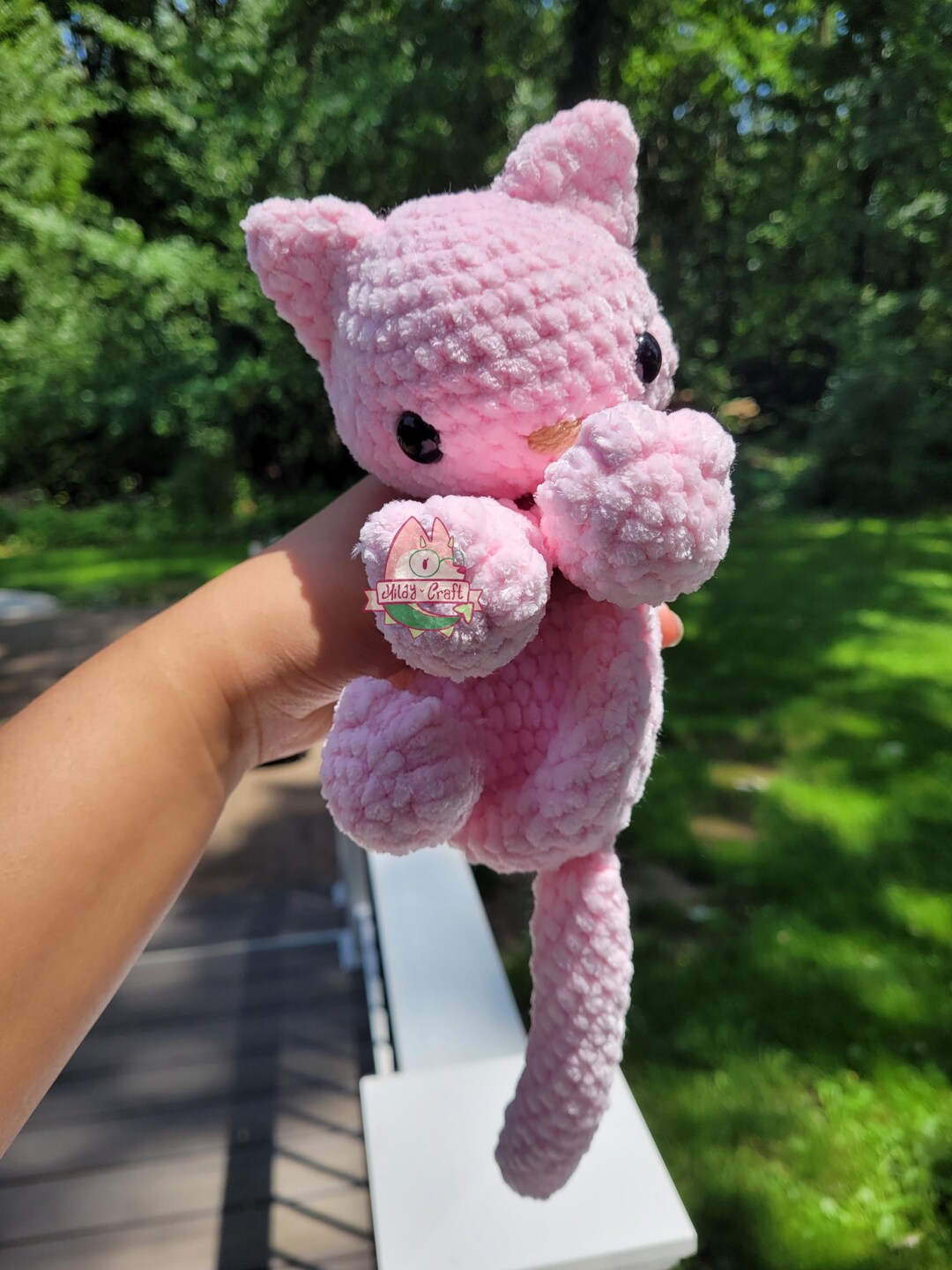 Three-legged Pink Cat Snuggler , Amigurumi , Crochet , Ready to Ship ...