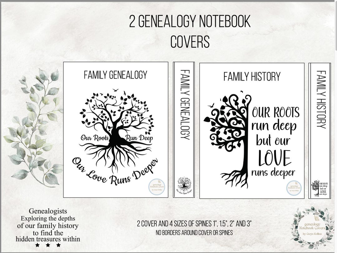 2 Genealogy Binder Covers With Tree Theme - Etsy