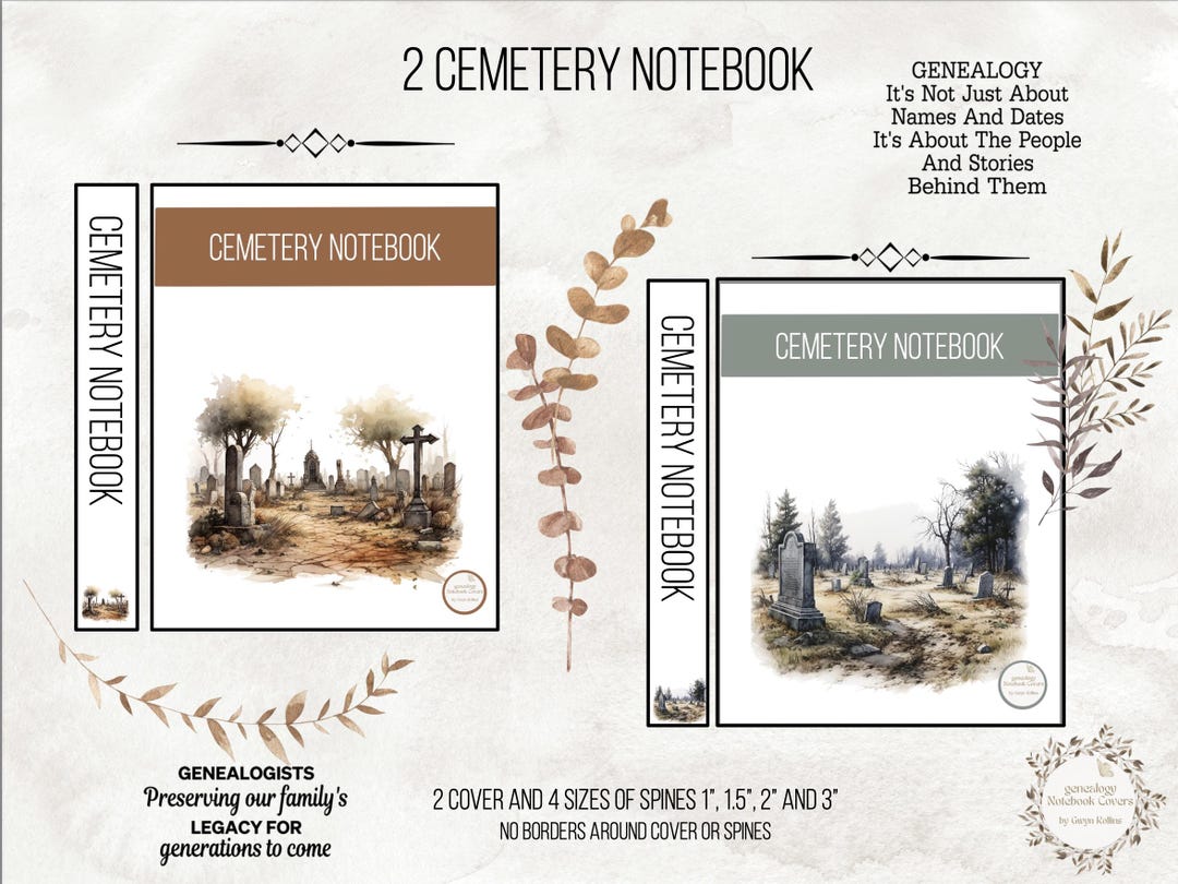 Cemetery Notebooks - 2 Covers Plus Spines in 4 Sizes - Etsy