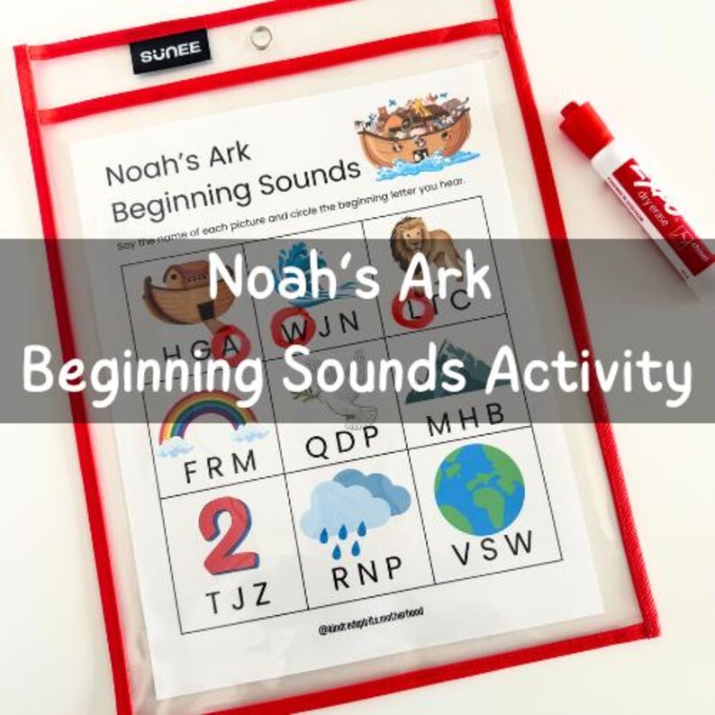 Noah's Ark Beginning Sounds Activity - Etsy