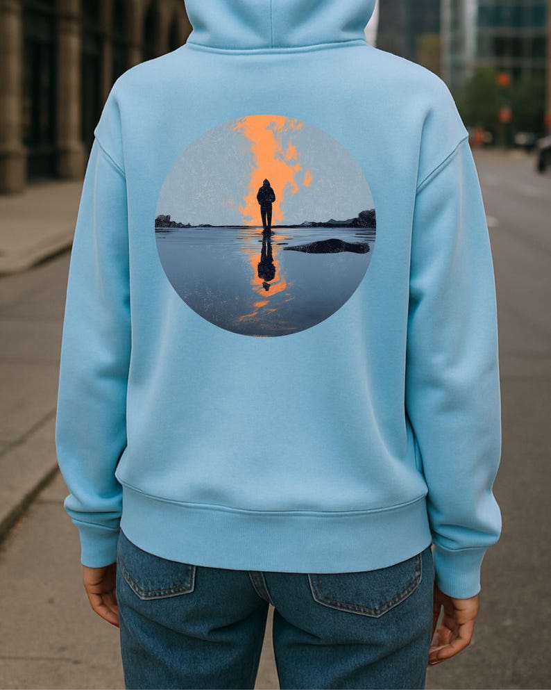 Wish You Were Here Hoodie: Sunset Reflection Graphic, Unisex Streetwear ...