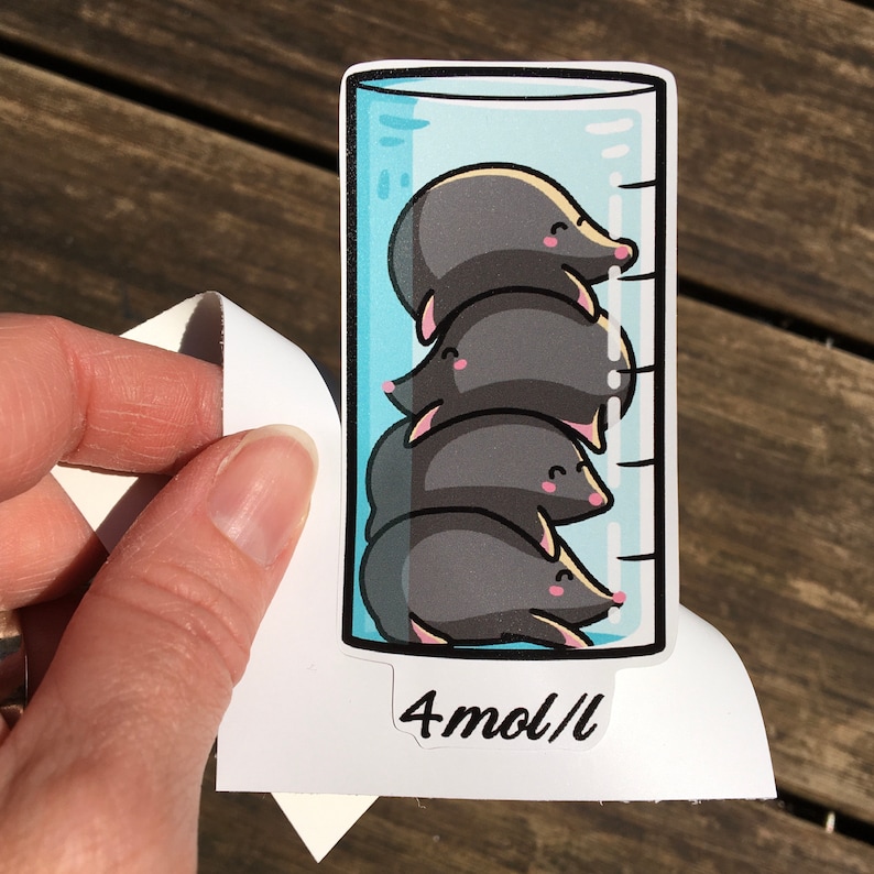 4 Moles per Litre Chemistry Sticker Science Joke Die Cut - Etsy