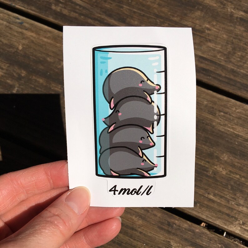4 Moles per Litre Chemistry Sticker Science Joke Die Cut - Etsy