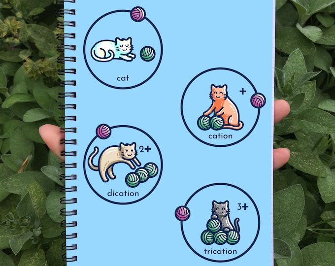 Cation Science Pun Spiral Notebook A5 Size With 60 Pages of Lined or ...