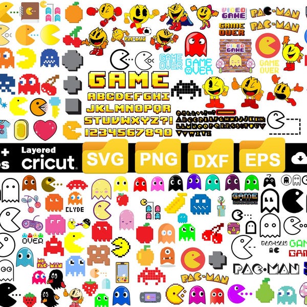 Pacman Pixel Art Svg - Etsy