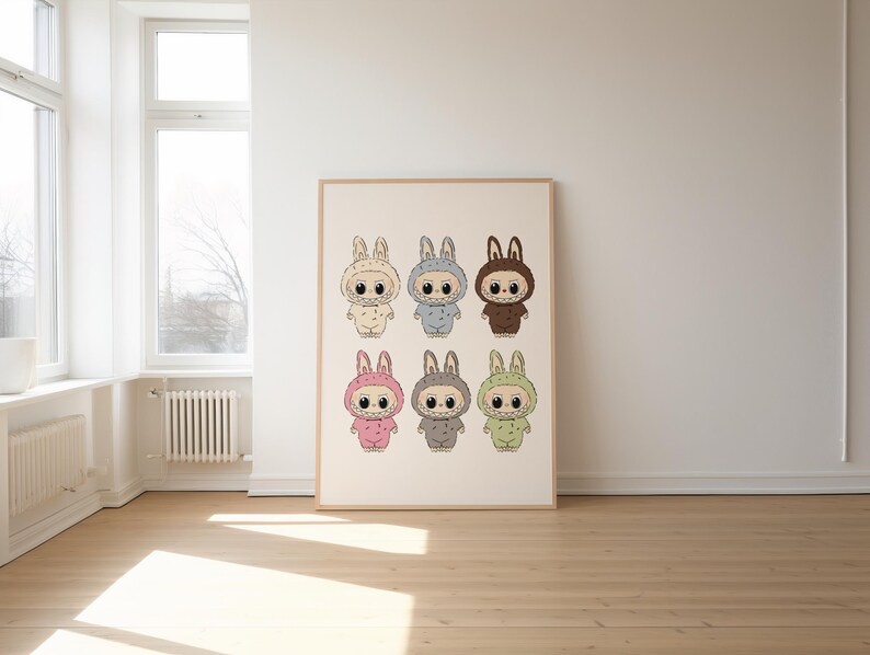 Labubu Inspired Digital Poster, Print, Cute, Decor - Etsy