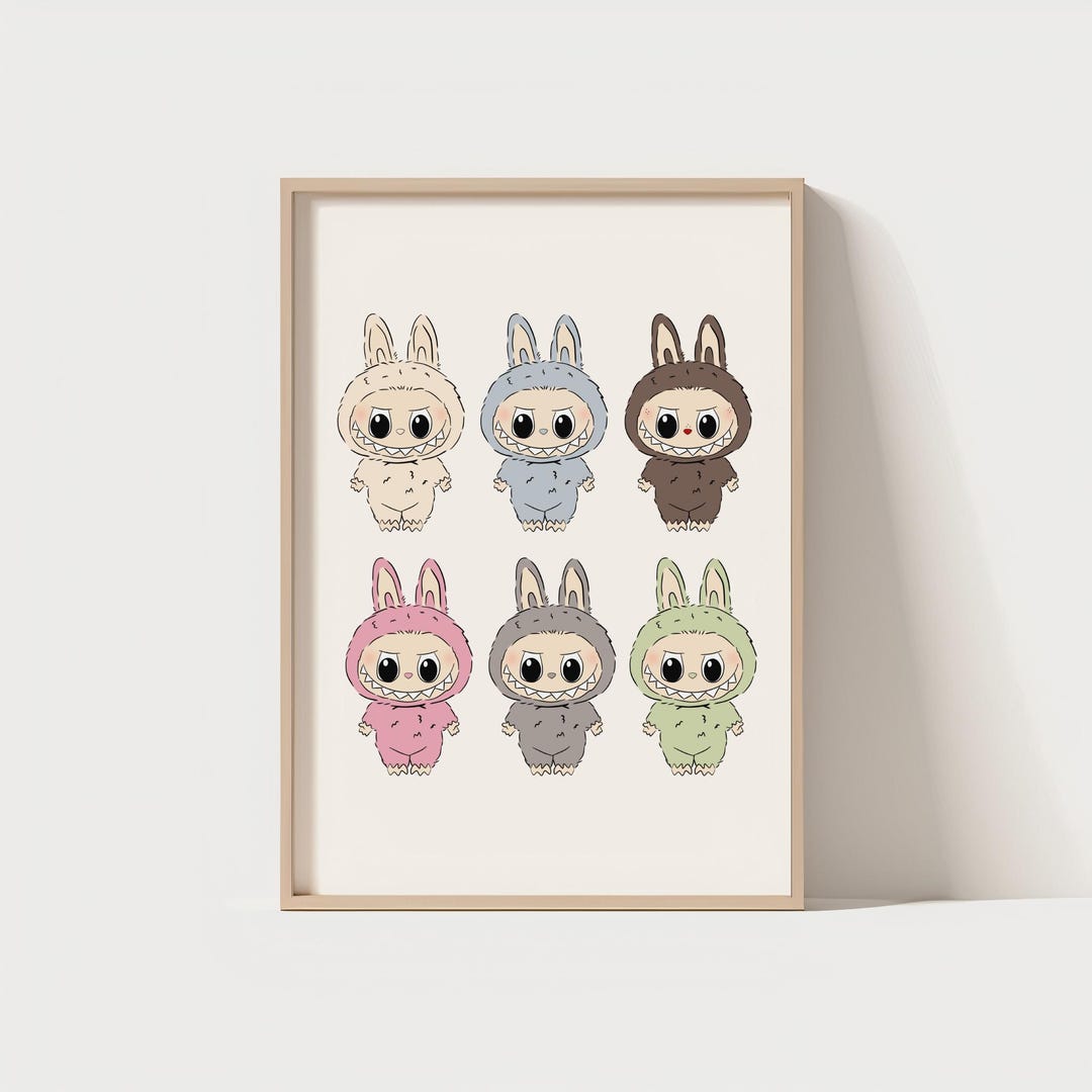 Pôster digital inspirado em Labubu, impressão, fofo, decoração - Etsy ...