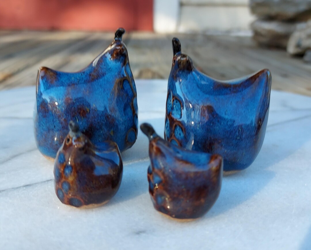 Quail Family Set of Four Hand Sculpted Miniature Figurines - Etsy