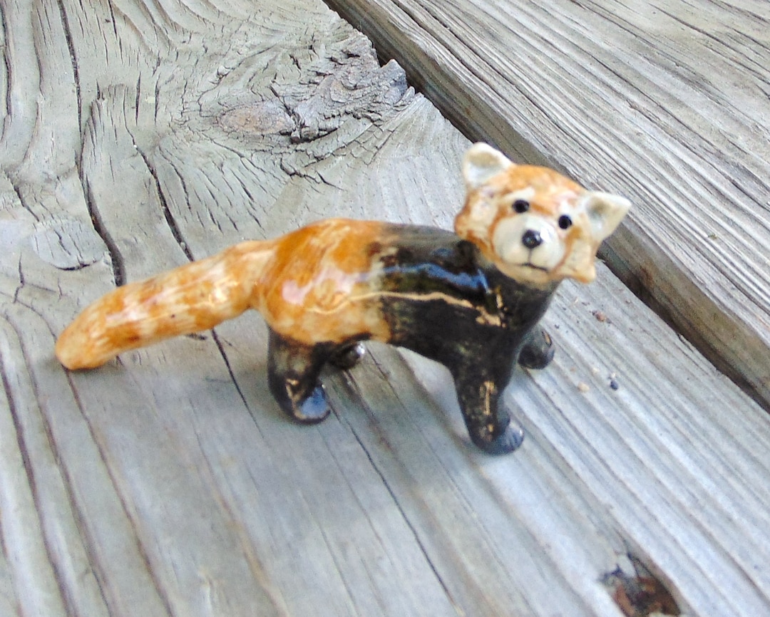 Red Panda Animal Sculpture - Pottery Animal Sculpted Figurine - Etsy