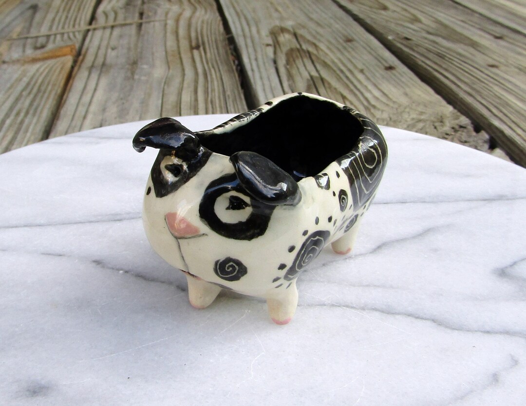 Doodle Art Guinea Pig Pinch Pot Salt Pig, Trinket Holder, or Coin Catch ...