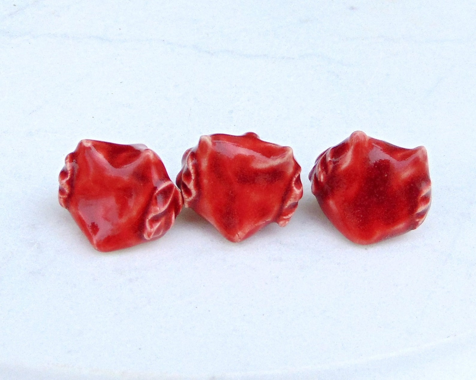 Red Owl Terrarium Figurines (set of 3) - Ceramic Owl Miniature ...